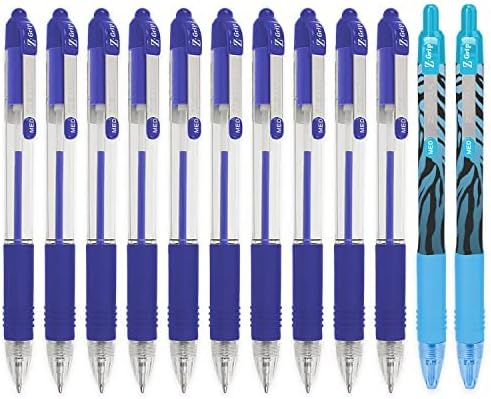 Zebra Z-Grip Retractable Ballpoint Pen - Blue Ink - Pack of 10 + 2 ...