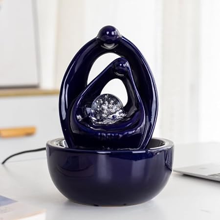 Amazon.com: Ceramic Tabletop Water Fountain Feature for Indoor and ...