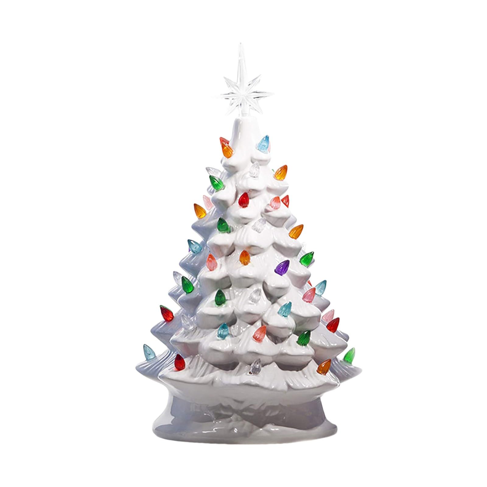 Ceramic Christmas Tree Lamp, Creative Ceramic Light up Christmas Tree ...
