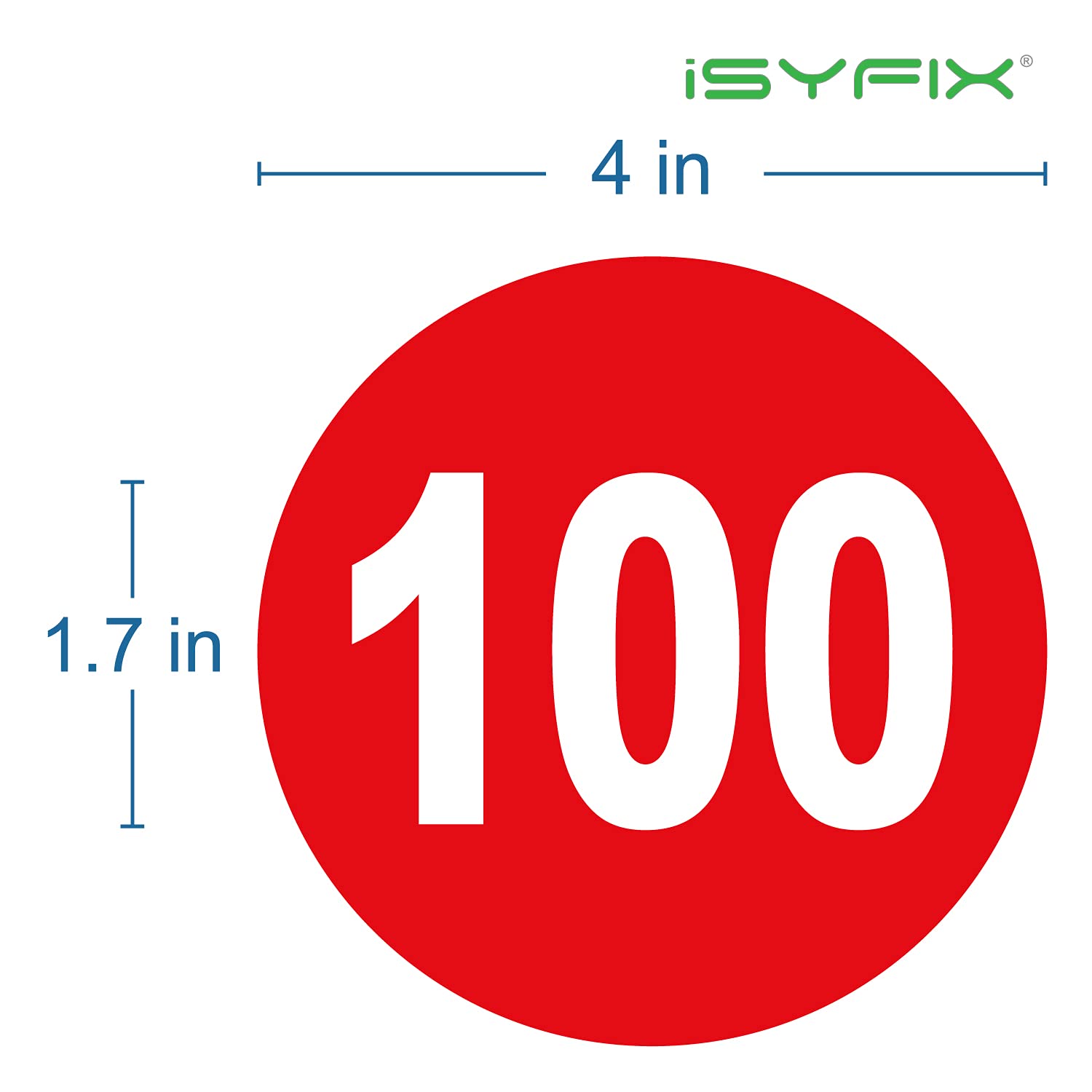 Snapklik.com : Red Consecutive Number Stickers 1 To 100, 4-inch, 1 Set ...