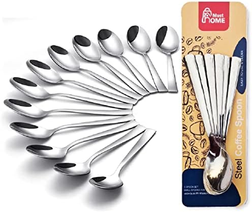 Buy Parage 12 Pieces Stainless Steel Spoons for Tea, Coffee, Sugar ...