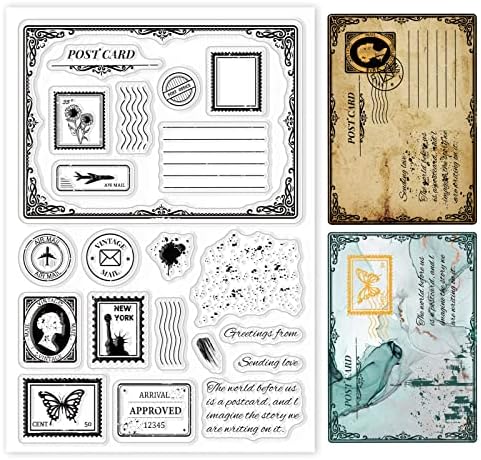 Amazon.com: GLOBLELAND Postcard Border Edge Silicone Clear Stamp ...