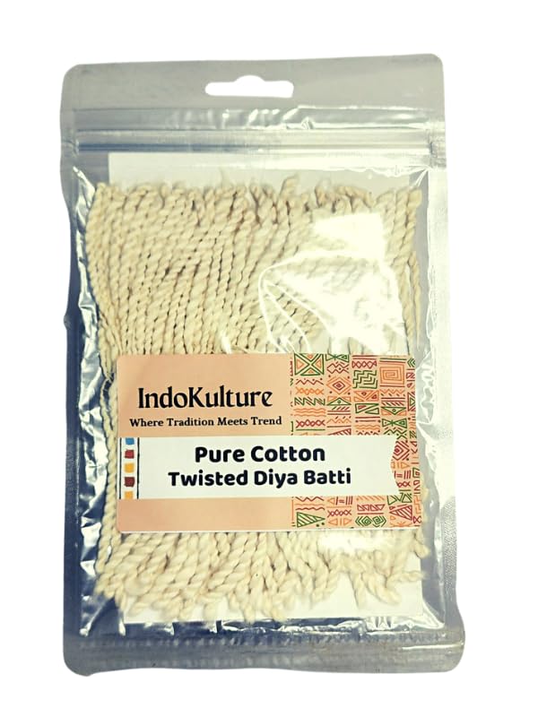 IndoKulture Twisted Pooja Cotton Wicks for Diya, Diya Batti for Pooja ...