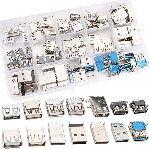 RUNCCI-YUN 95 PCS 2.0/3.0 Type A Micro USB Male Female Plug Connectorr ...