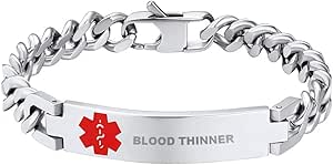 Amazon.com: Supcare Mens Fashion Blood Thinner Jewelery Bracelet 21cm ...