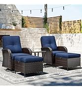 Amazon.com: Joyside Patio Chair with Side Table - Patio Wicker Furniture Set 2 Pieces, Outdoor ...