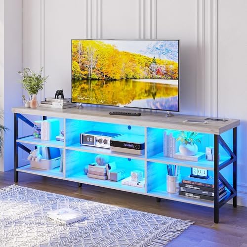 Amazon.com: SKKTKT LED TV Stand for 75+ Inch TV, Modern Entertainment ...