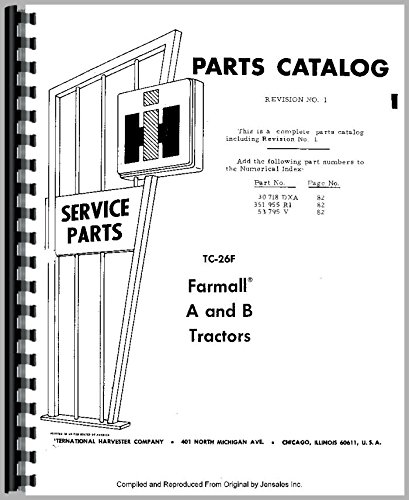 Parts Manual International Farmall A AV B BN Tractor: International ...