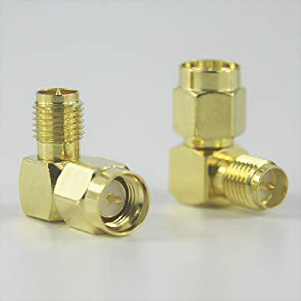 50pcs 90 Degree SMA Male Plug pin to RP-SMA Female Plug pin Right Angle Adapter Connector ...