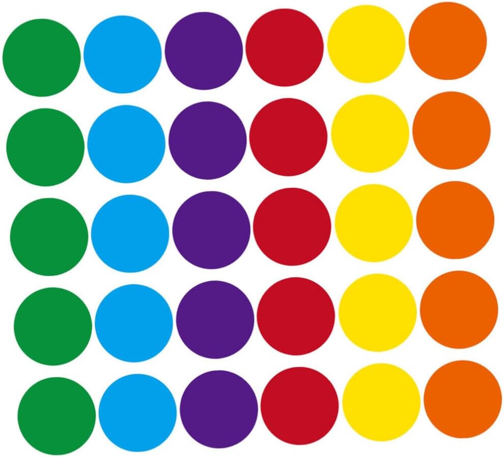 NUOBESTY 5 Sets Classroom Floor Stickers Multicolor Classroom Spots for Line up Markers Writable ...