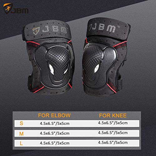 JBM BMX Bike Knee Pads and Elbow Pads with Wrist Guards Protective Gear ...