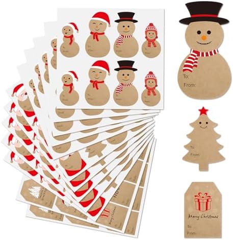 Large Christmas Gift Tags Stickers, Self Adhesive Name Tags for ...