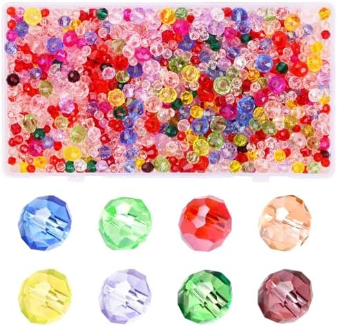 1000 Crystal Glass Beads, Faceted Glass Beads, Crystal Beads with ...