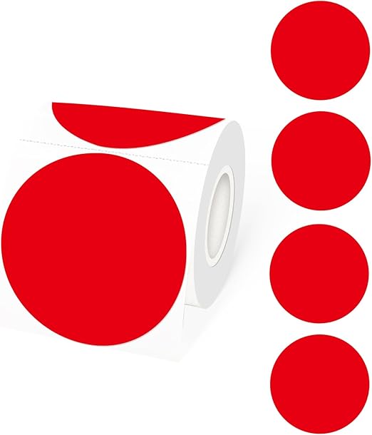 Amazon.com : STARLIBOO 3 Inch Round Thermal Sticker Labels, Red Thermal ...