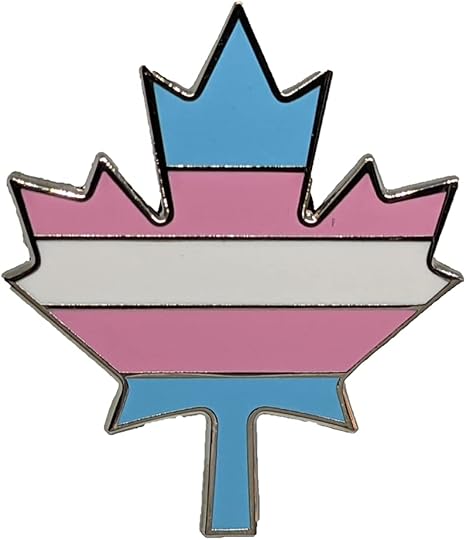 Trans Pride Pin Canada Maple Leaf Hard Enamel Design in Transgender ...