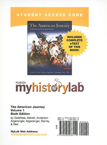 The American Journey: Myhistorylab With Pearson Etext Student Access ...