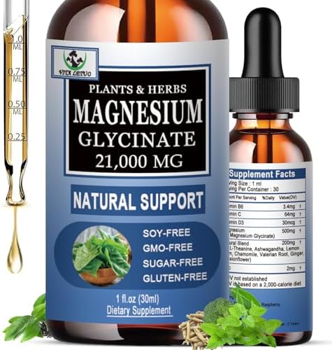 Amazon.com: Magnesium Glycinate Drops 21000mg - Liquid Magnesium ...