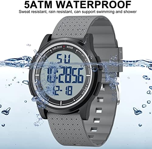 GOLDEN HOUR Ultra-Thin Minimalist Sports Waterproof Digital Watches Men ...