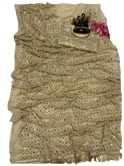 Buy RANGOLI ART Womens And Girls Georgette Fabric Saree With Sequance ...