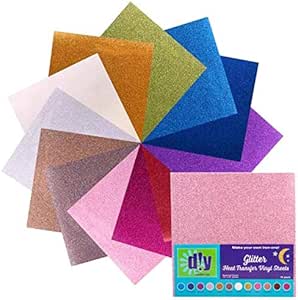 Amazon.com: DIY Iron-On Vinyl Sheets - Large 10" x 10" - 12 Unique ...