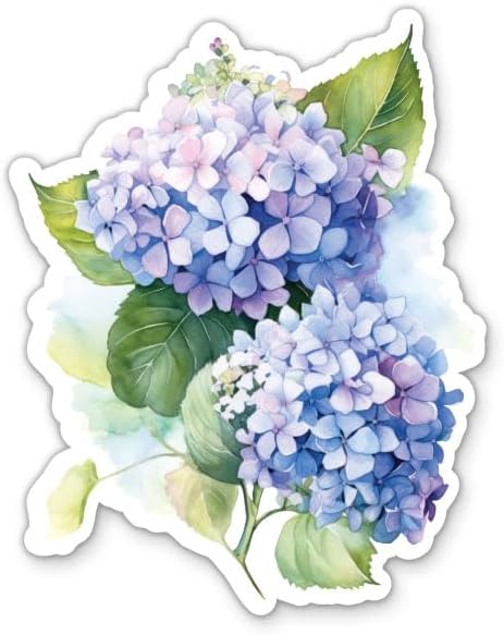Amazon.com: Blue Hydrangea Sticker - 5" Laptop Sticker - Waterproof ...