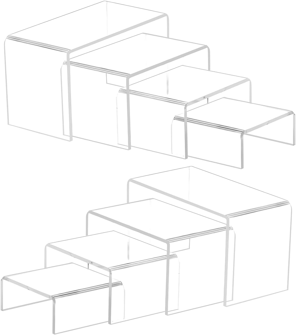 Amazon.com: Tuanse 10 Pieces Clear Acrylic Display Risers Multi Size ...
