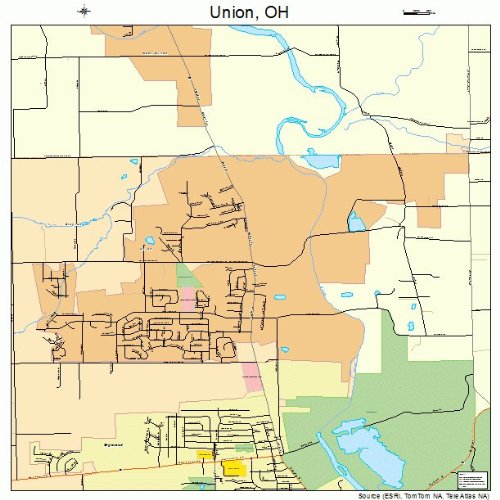 Large Street & Road Map of Union, Ohio OH - Printed poster size wall ...