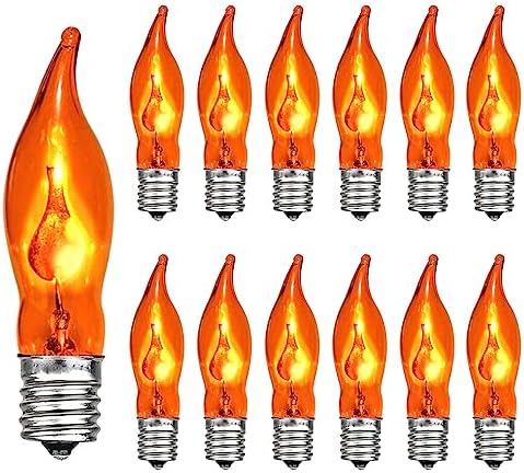 SOTOPOO 25 Pack Flickering Flame Light Bulbs C7 Repalcement Bulbs / E12 ...