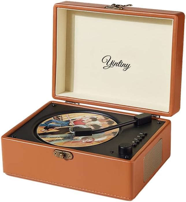 Yintiny Retro Suitcase CD Player, Desktop Bluetooth 5.0 CD Player with ...