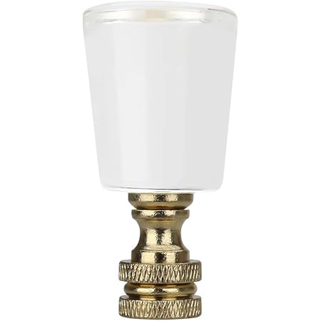 1 Pack Crystal Lamp Finial Cap with Polished Brass Finish Base ...