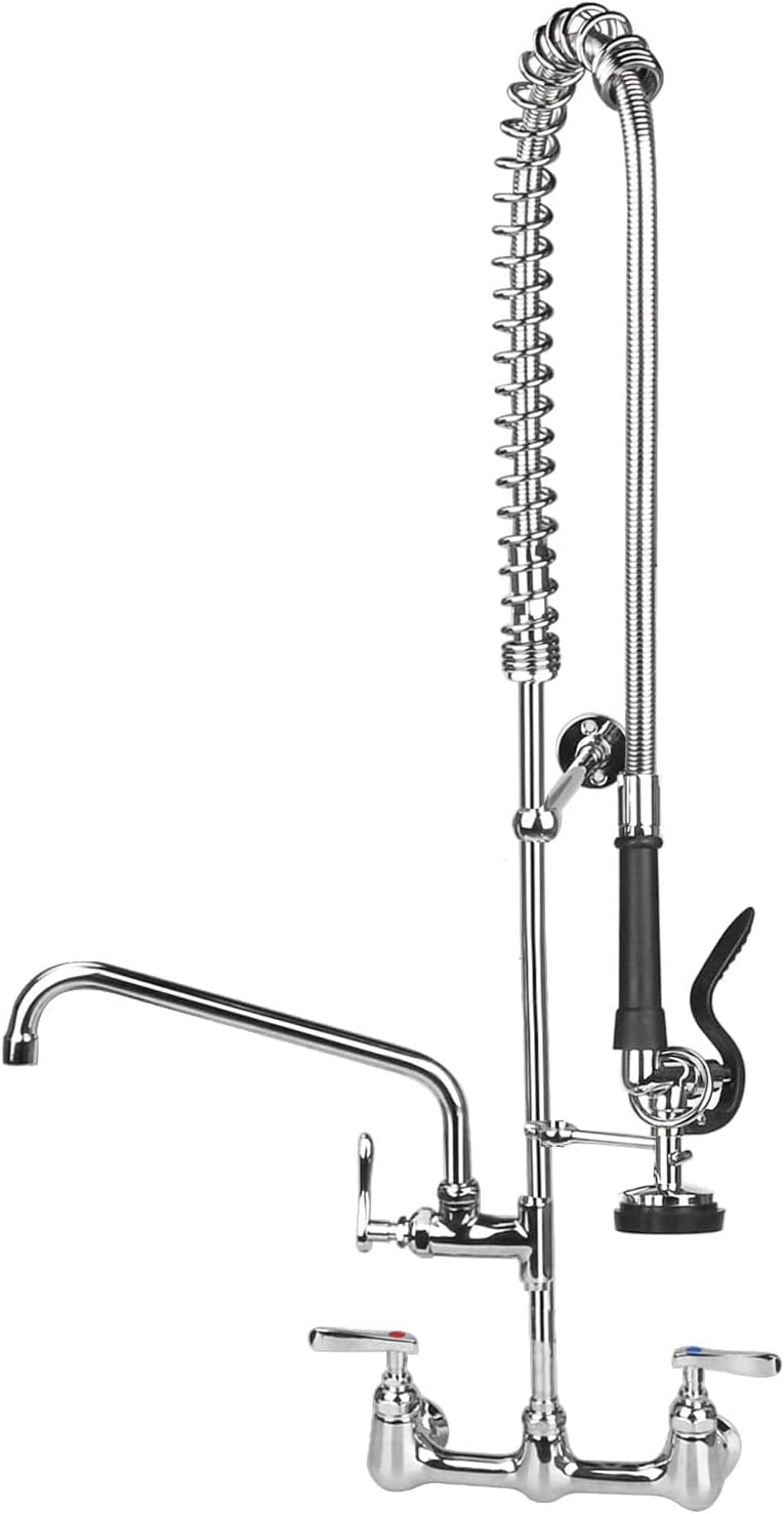 KWODE Industrial Commercial Kitchen Faucet with Pre-Rinse Sprayer, 8 ...