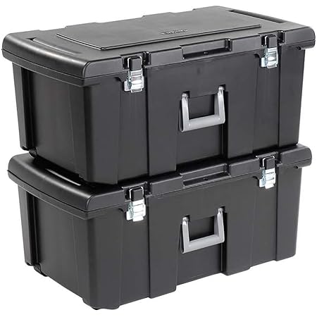 Amazon.com - Sterilite 16 Gallon Lockable Footlocker with Wheels, Black ...