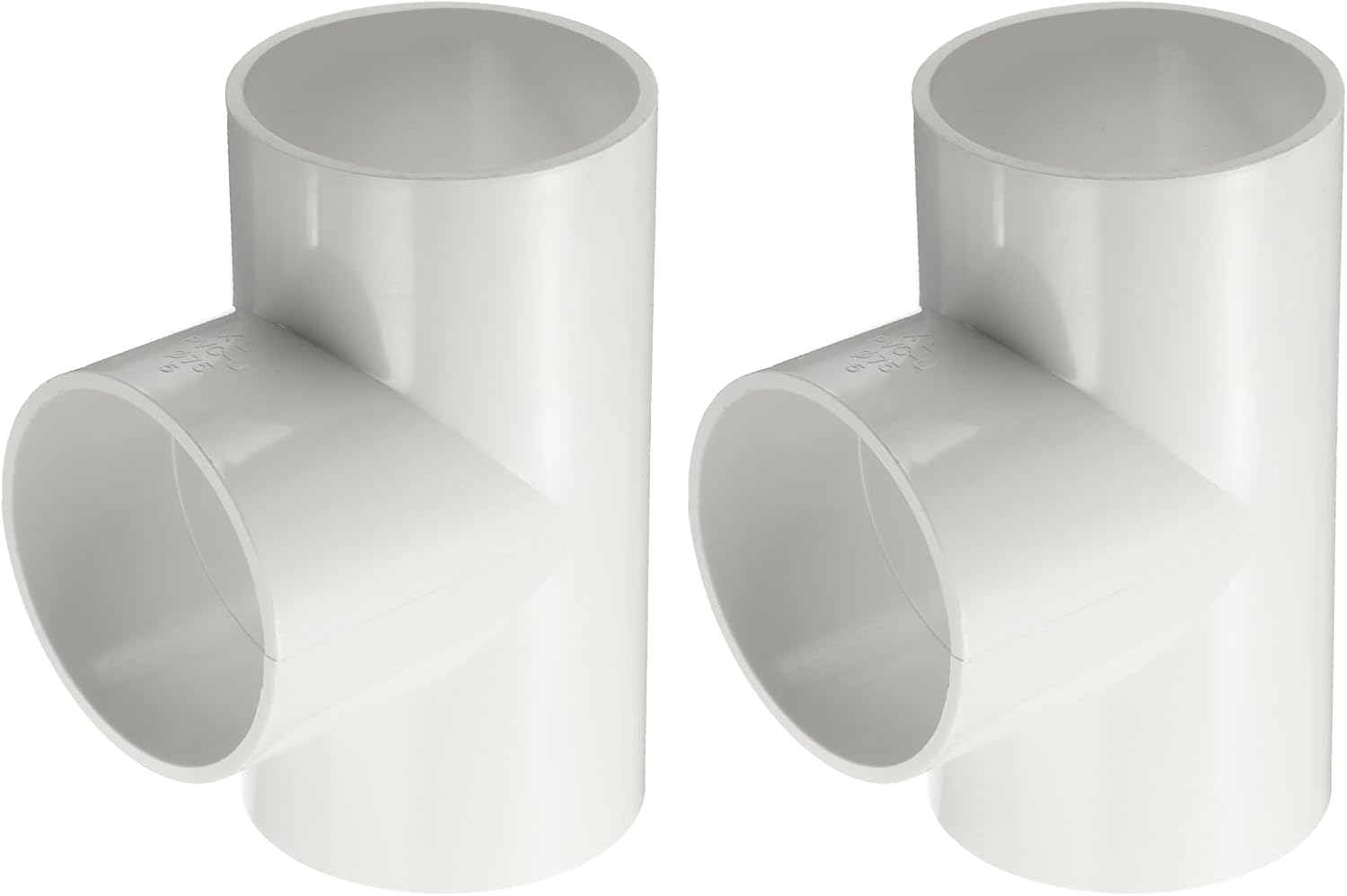 Amazon.com: uxcell 2pcs 2.5" Tee 3 Way PVC Pipe Fittings Connector ...