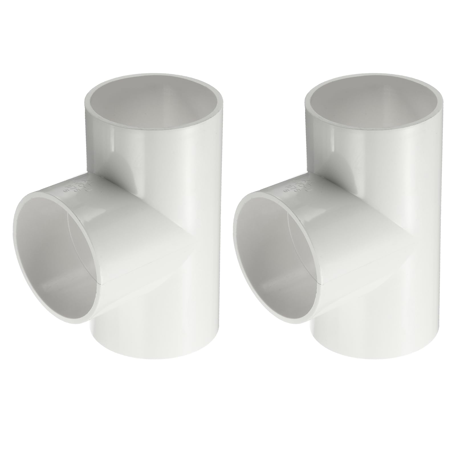 Amazon.com: uxcell 2pcs 2.5" Tee 3 Way PVC Pipe Fittings Connector ...