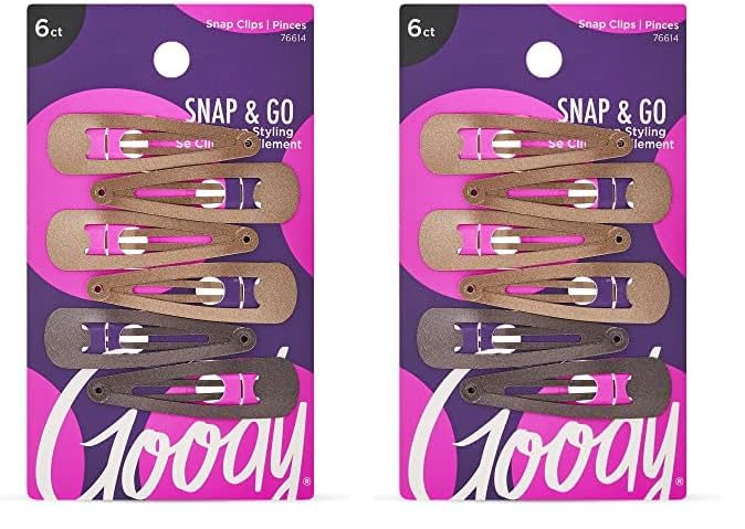 Amazon.com: Goody Metal Contour Hair Snap Clips - 6 Count, Brunette ...