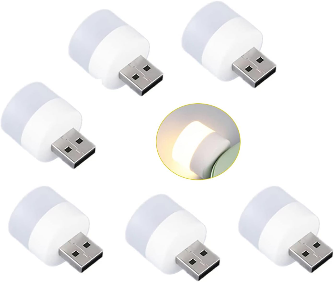 USB Lights by Night, Mini LED Bulb, Plug-in, Warm White, Compact, Ideal ...
