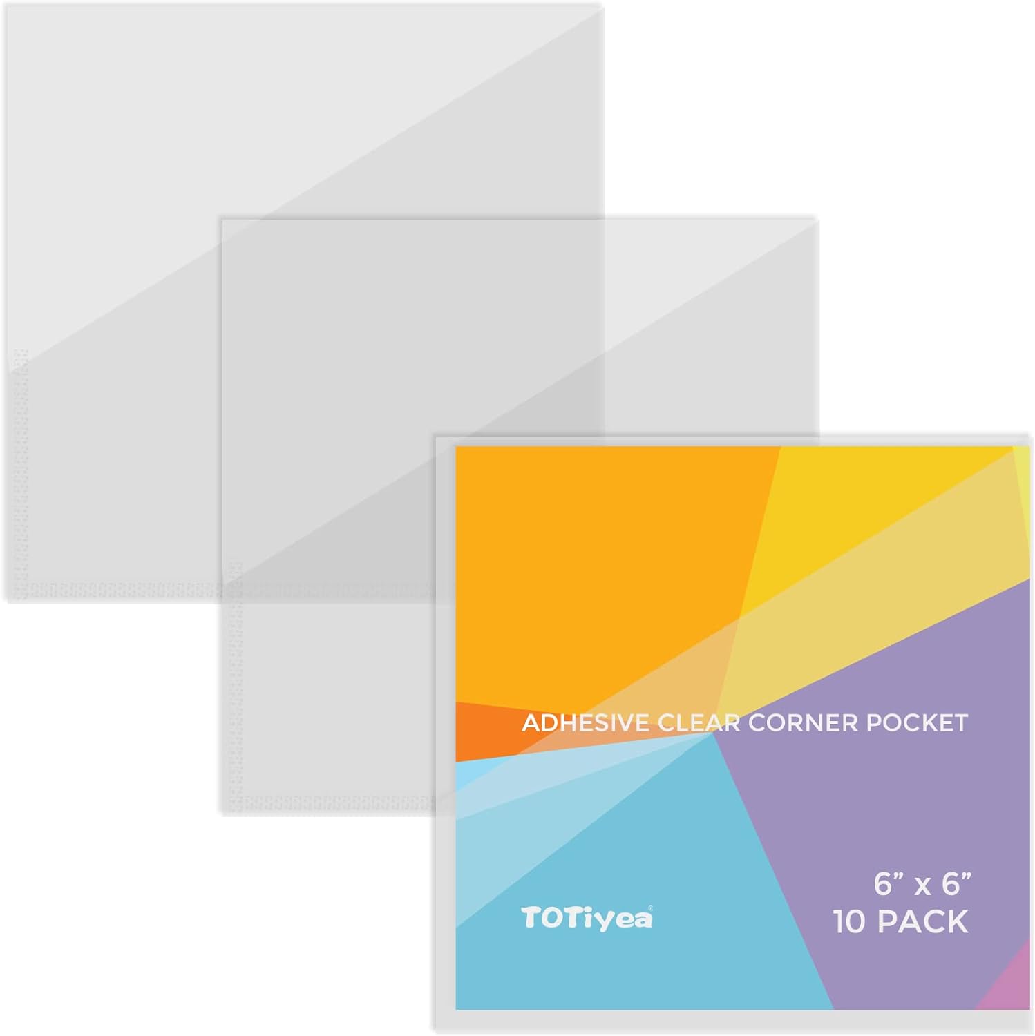Amazon.com : TOTiyea 10 Pack Self Adhesive Clear Corner Pockets 6 x 6 ...