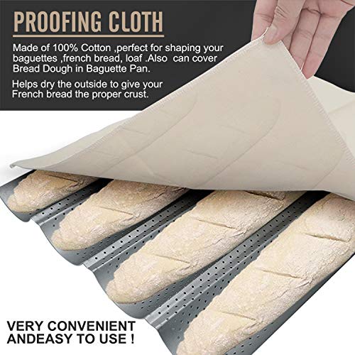 Buy Walfos Professional Proofing Cloth, 17" x 14" Heavy Duty Bakers ...