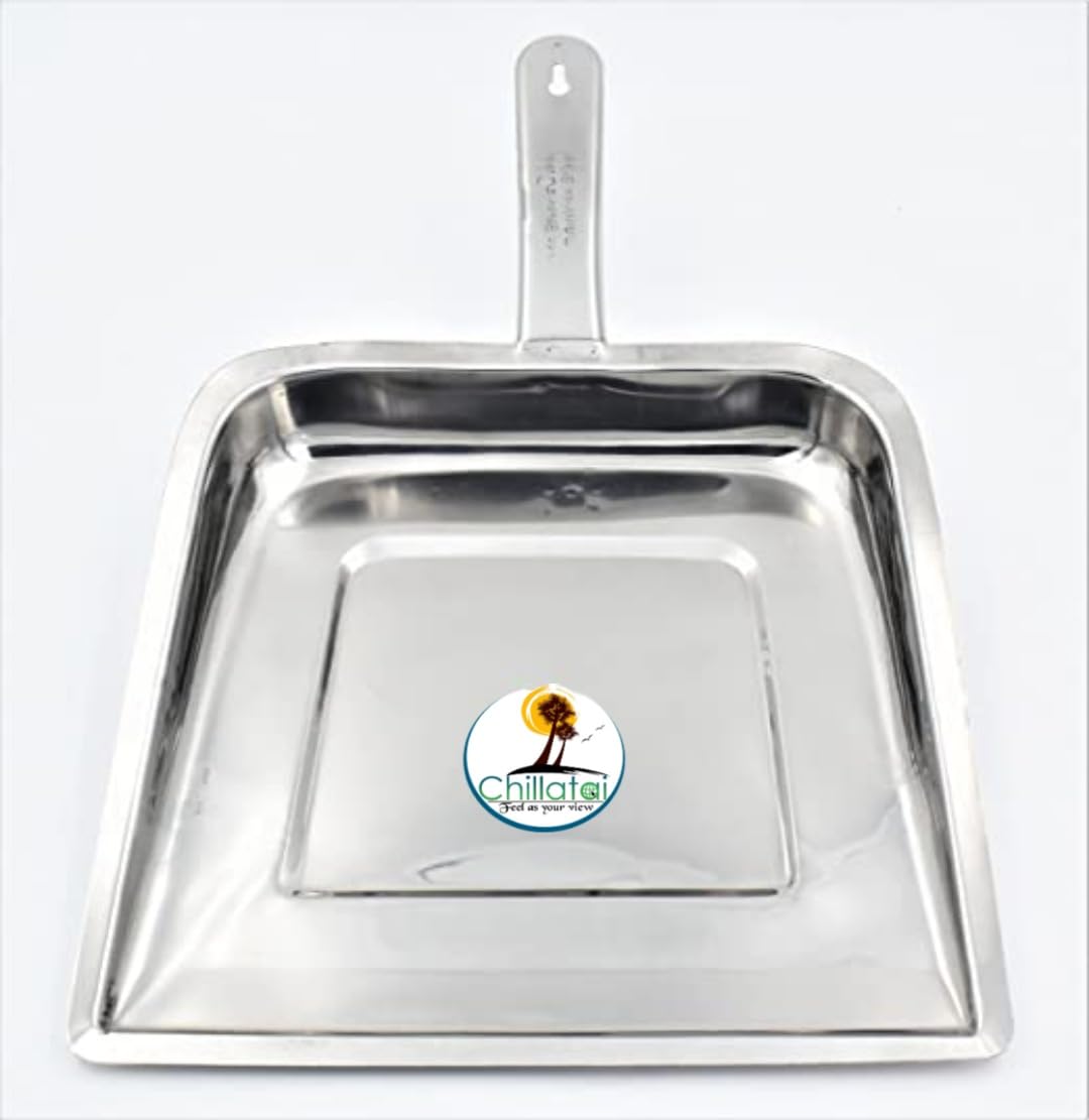 Chillatai® Stainless Steel Dust Pan/Supadi/Muram with Handle (1 ...