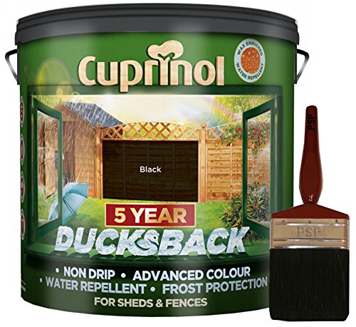 New 2018 Cuprinol Ducksback Shed & Fence Paint 9 Litre BLACK. Non Drip ...