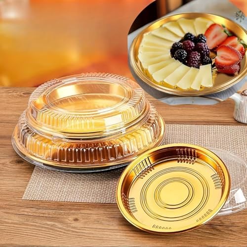 Amazon.com: 10 Pack Gold Round Food Containers with Clear Lids – Large ...