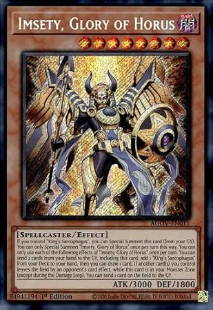 Amazon.com: Imsety, Glory of Horus - AGOV-EN011 - Secret Rare - 1st Edition : Toys & Games