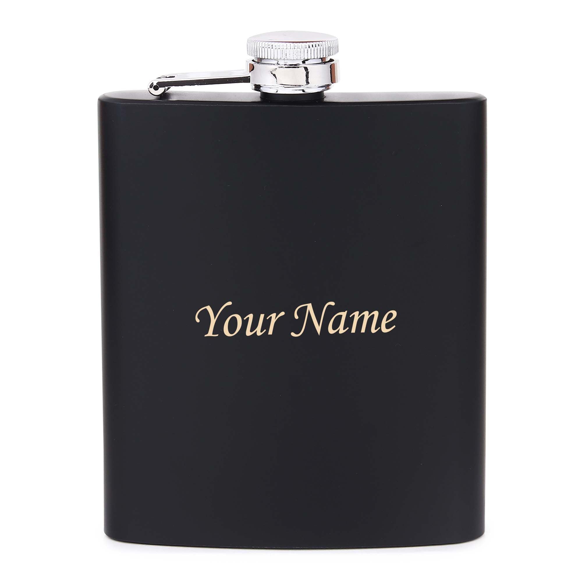 Celebr8 Personalized Hip Flask with Name Engraved, Stainless Steel ...