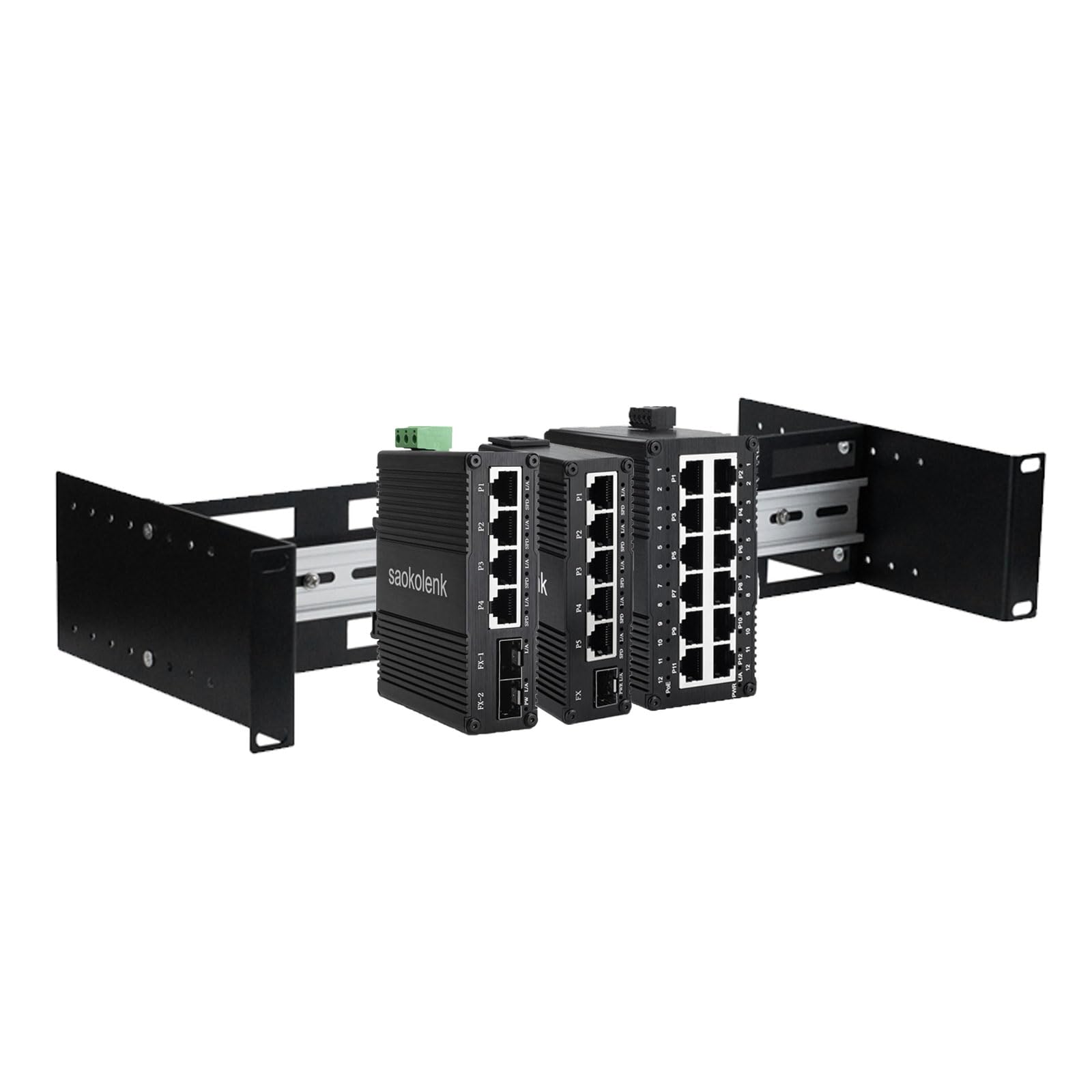 Amazon.com: 2U 19 inch Din Rail Chassis Bracket Depth Adjustable ...