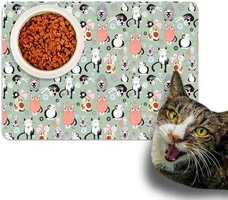 Feeding Mat for Cats, Premium Non Slip Cat Food Water Floor Mat ...