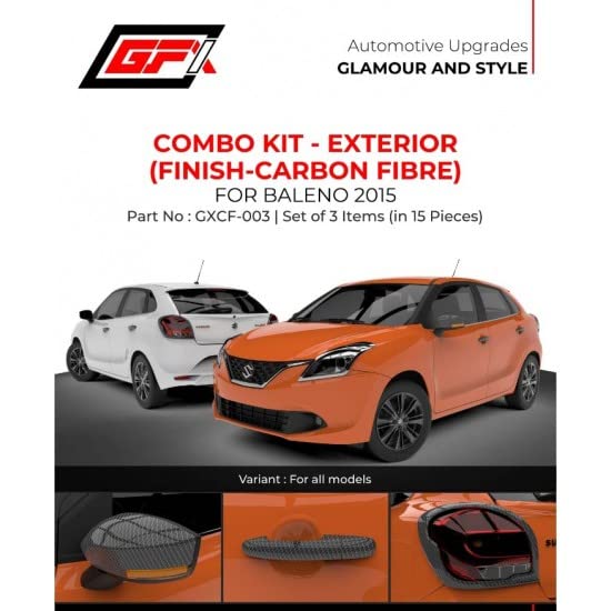 Baleno Combo kit of 15 Pieces of Carbon Fibre : Amazon.in: Car & Motorbike