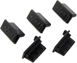 Amazon.co.jp: 防塵USBポート保護キャップ [ブラック] 5個セット USB 端子 TypeAポート用 シリコンゴム製 コネクタ ...