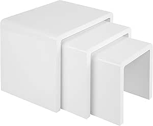 Charles Jacobs Nest of 3 High Gloss Coffee Tables Set Multi-functional Nesting Side End Table ...