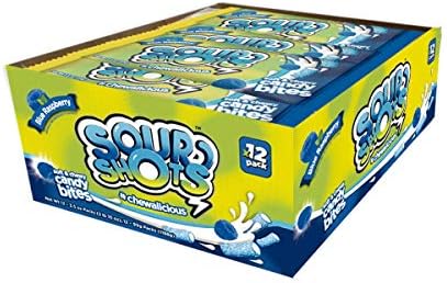 Amazon.com: SOUR SHOTS Bites Soft and Chewy Candy Bites, Blue Raspberry ...