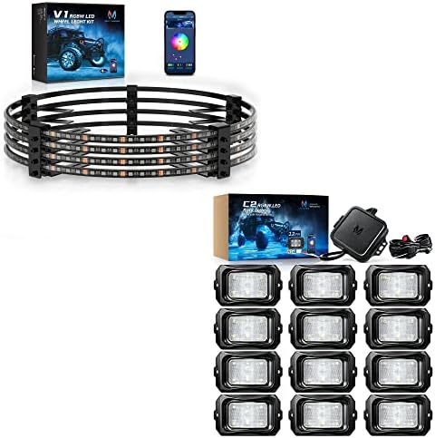 Amazon.com: MICTUNING 12 Pods C2 Curved RGBW LED Rock Lights Bundle ...